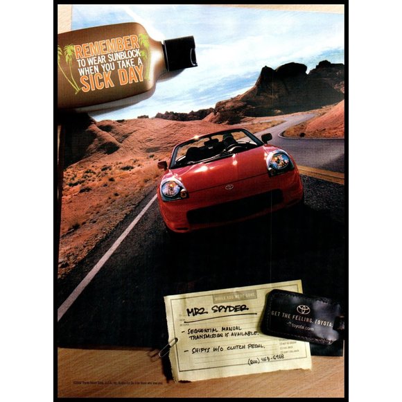 Toyota | Art | 202 Toyota Mr2 Spyder Convertible Roadster Red Vintage ...